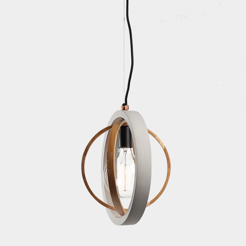 Buy Timber Circular Concrete Pendant Light Online - By Living