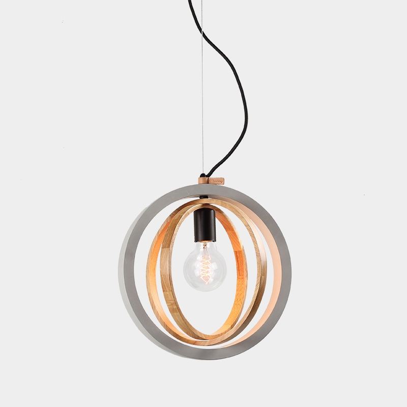 Buy Timber Circular Concrete Pendant Light Online - By Living